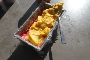 Raspberry Mango Ice Cream Cake - Shutterbean