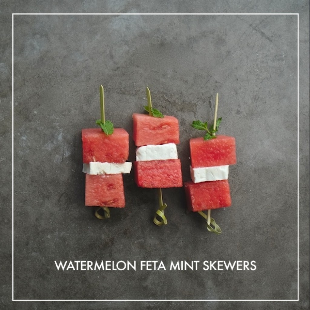 Watermelon Feta Mint Skewers - Shutterbean