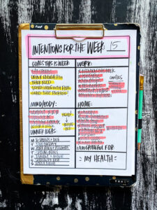 Intentions for the Week Printable! - Shutterbean